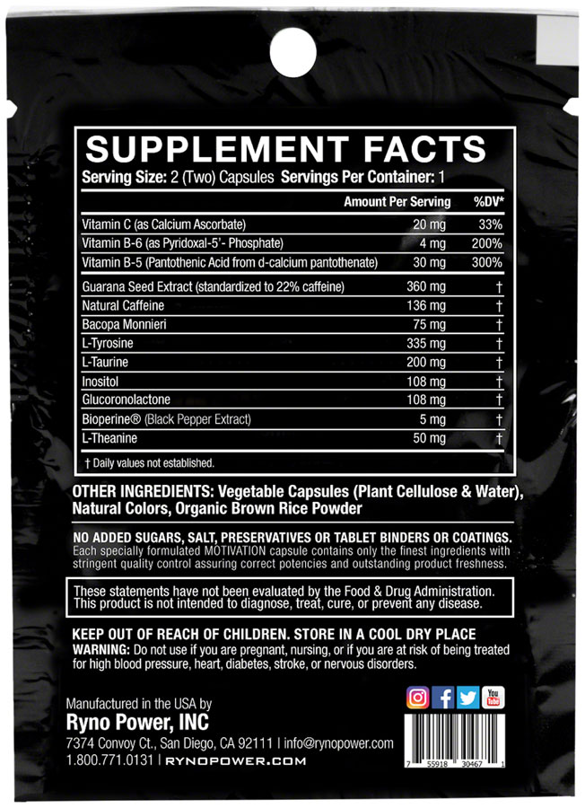 Ryno Power Motivation Supplement - Single Serving | Bikeparts.Com