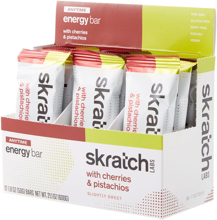 Skratch Labs Energy Bar Sport Fuel - Cherry Pistachio, Box of 12 ...