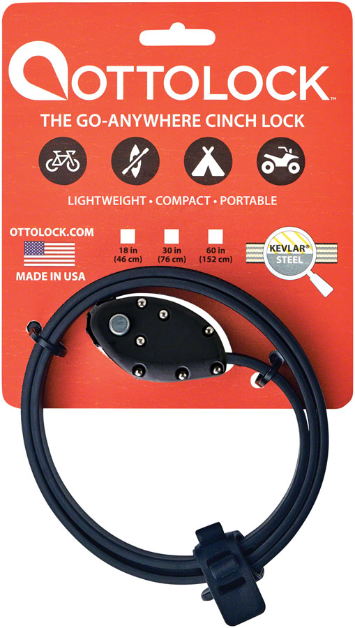 OTTOLOCK Cinch Lock: 60", Stealth Black | Bikeparts.Com