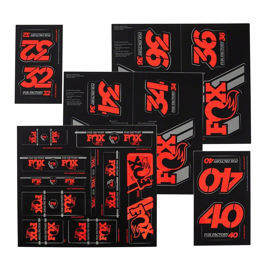 FOX Heritage Decal Kit for Forks and Shocks, Red | Bikeparts.Com