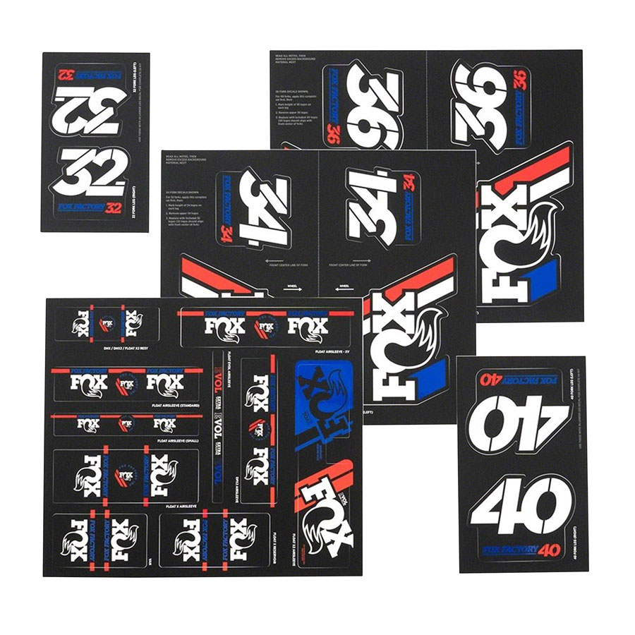 FOX Heritage Decal Kit for Forks and Shocks, Red/White/Blue | Bikeparts.Com