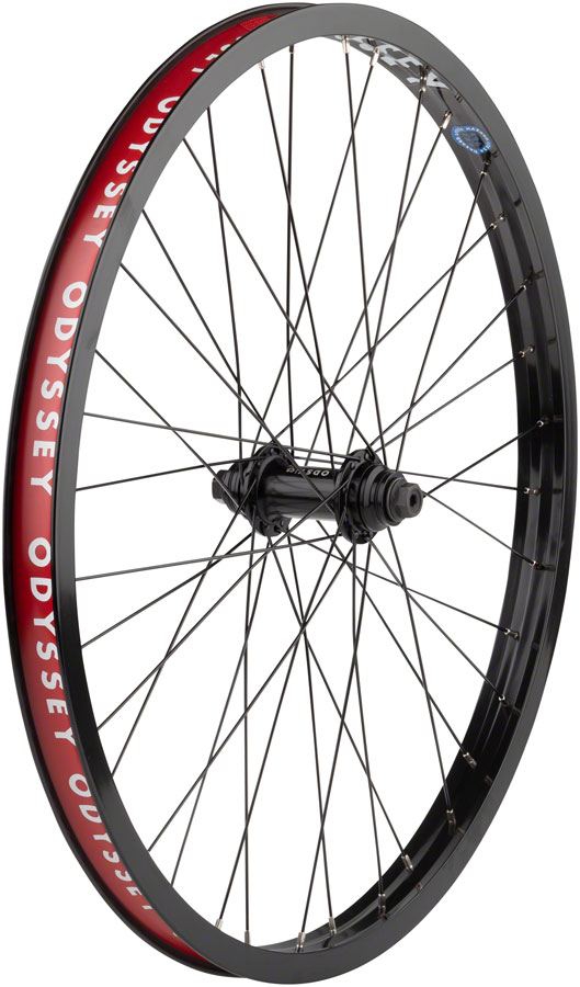 Odyssey Hazard Lite Front Wheel - 24", 3/8" x 100mm, Rim Brake, Hard Black, Clincher | Bikeparts.Com
